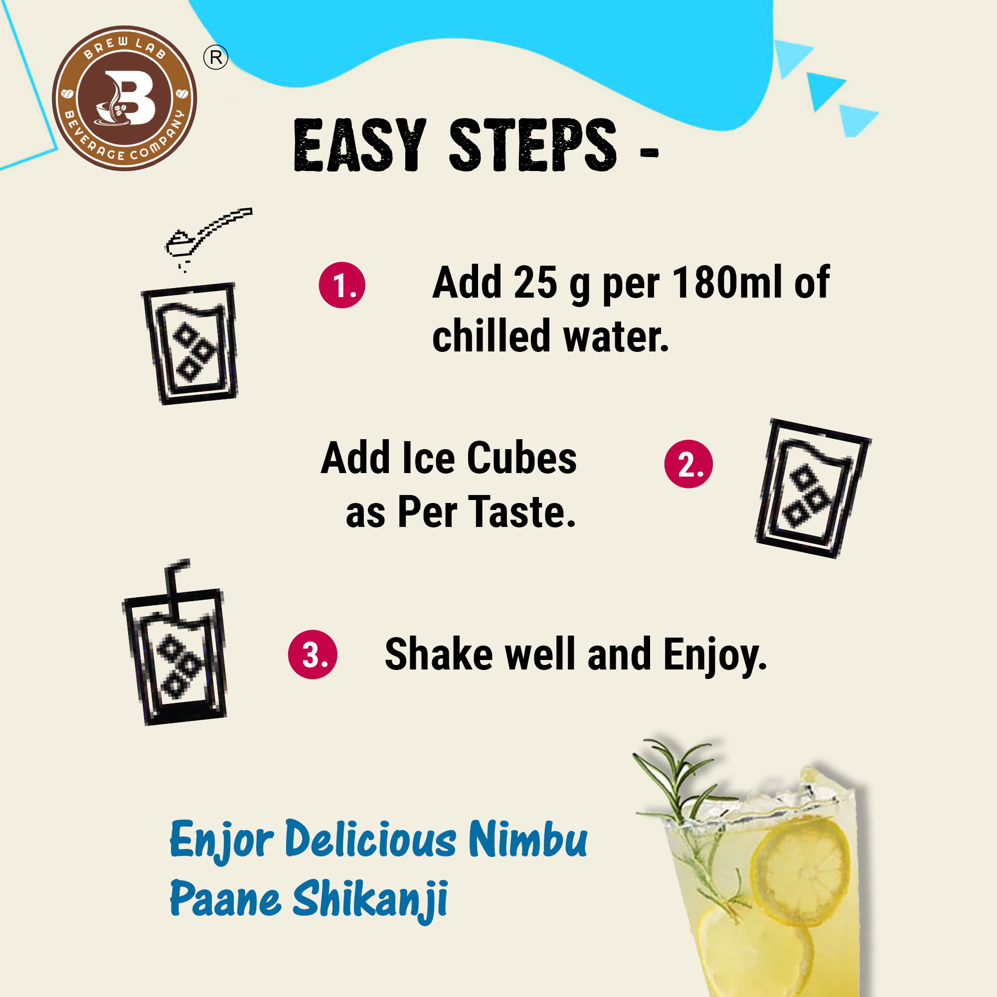 Brew Lab Refreshing Nimbu Pani Shikanji | Nimbu Pani Masala | Instant ...