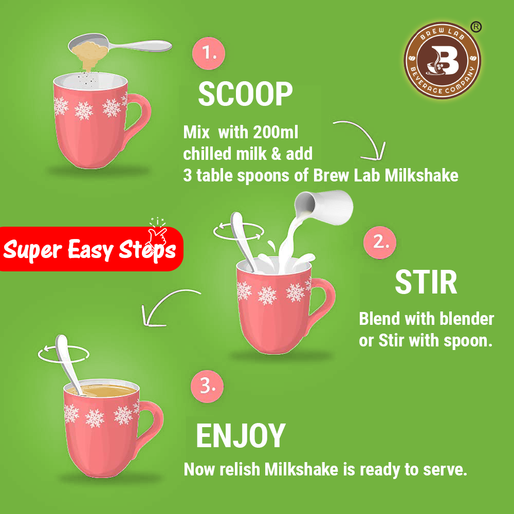 Brew Lab Badam Pista Elaichi Milkshake Powder | Milk Perfect Partner ...