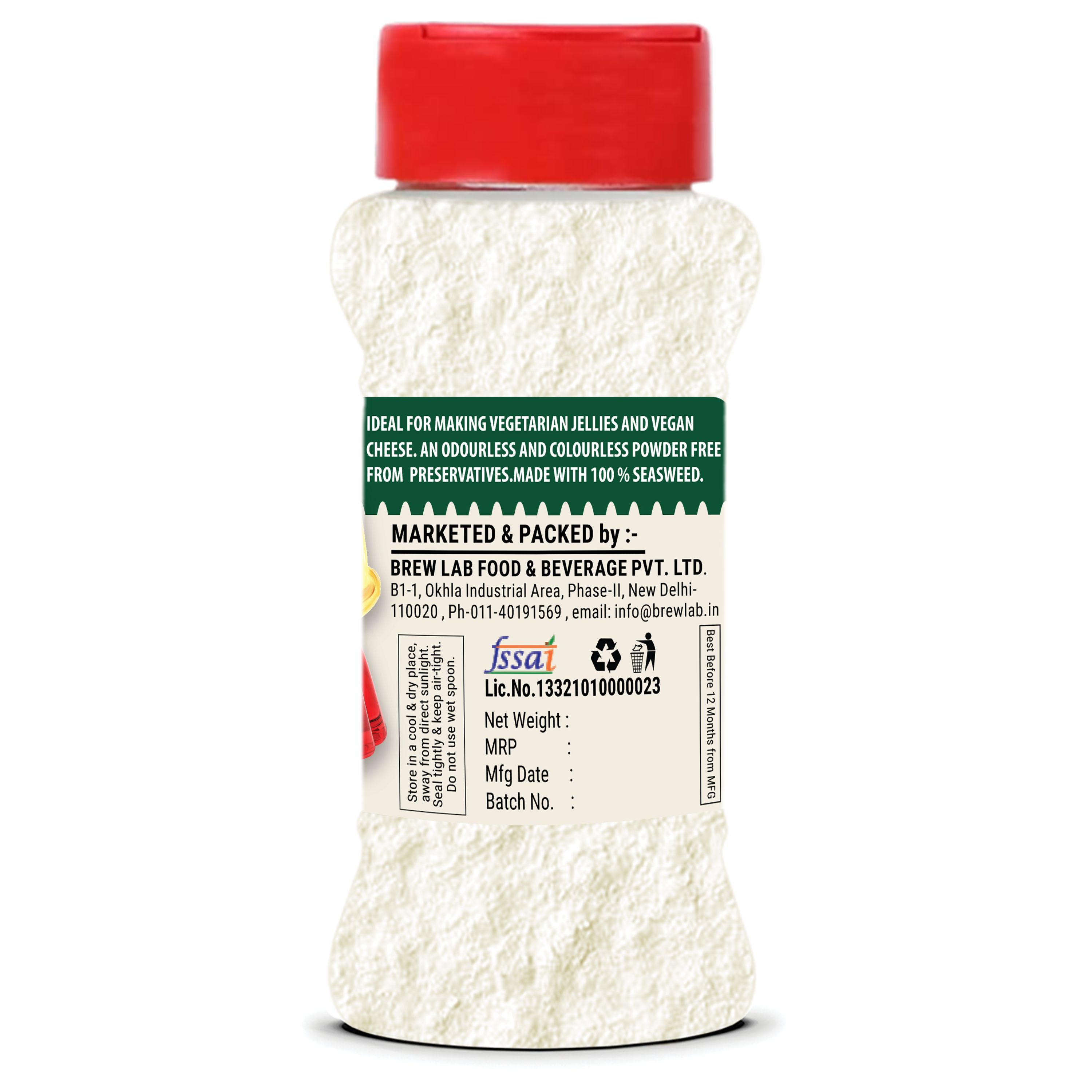 Brew Lab Agar Agar Powder | No Gelatin | Plant Based Product | 100% ...