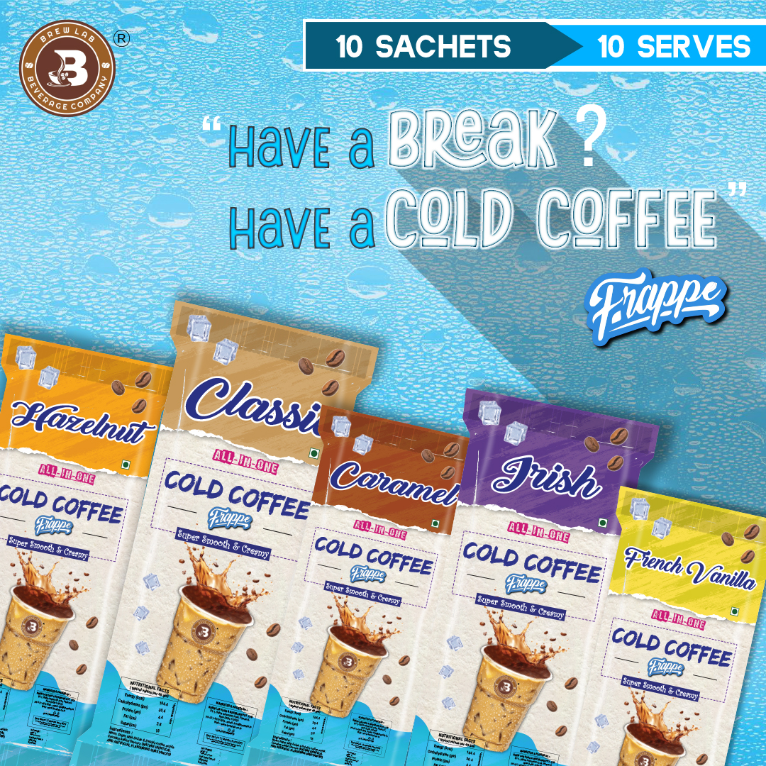 Brew Lab All-In-One Cold Coffee Frappe Powder Sachet | Five Different ...