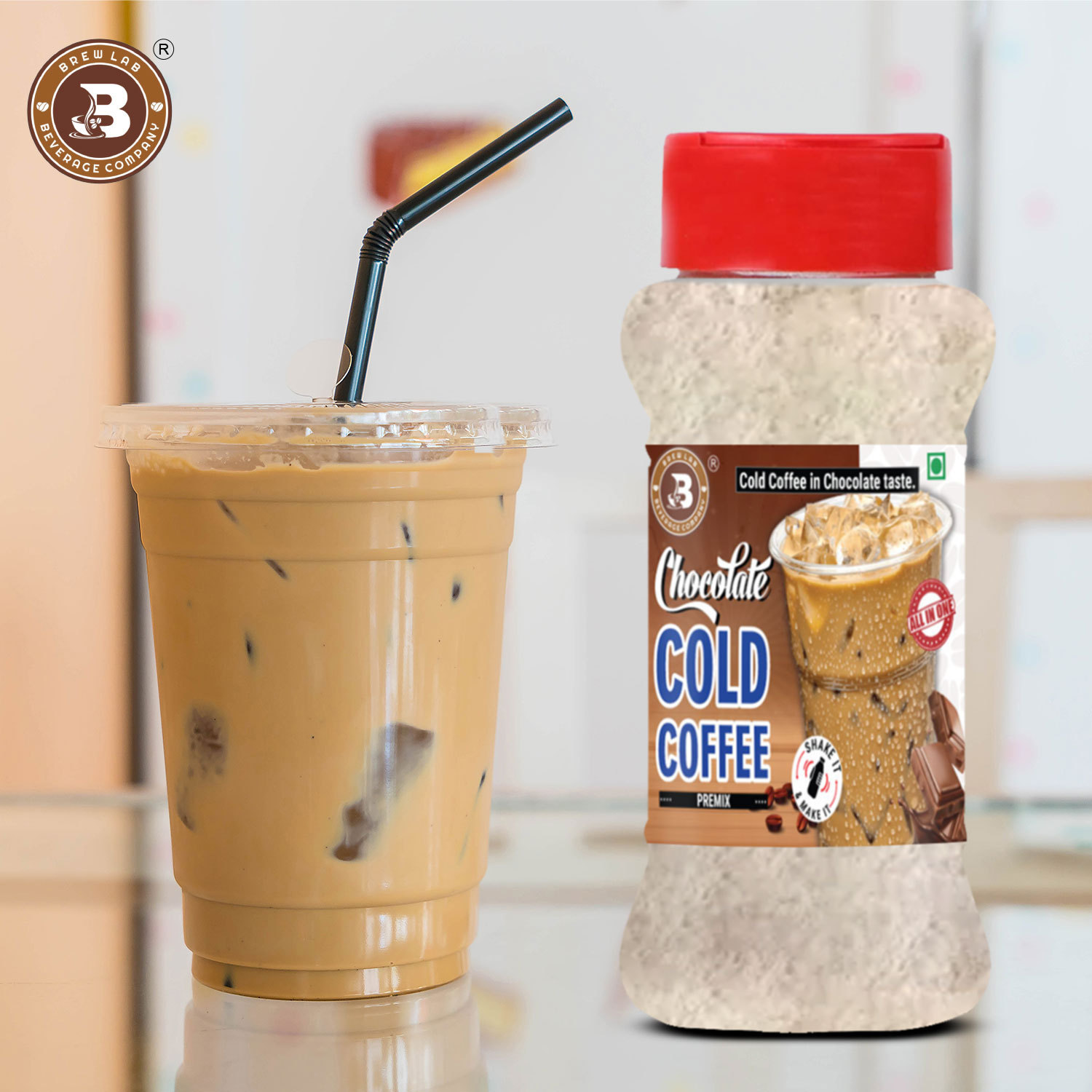 Brew Lab Chocolate Cold Coffee Premix 100 gm | Cold Coffee in Chocolate ...