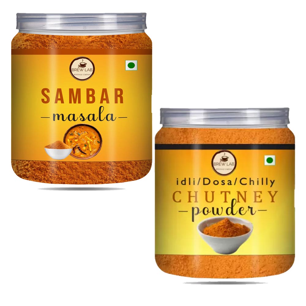 Brew Lab Combo Of Idli Dosa Chilly Chutney Powder + Sambar Masala-250g ...