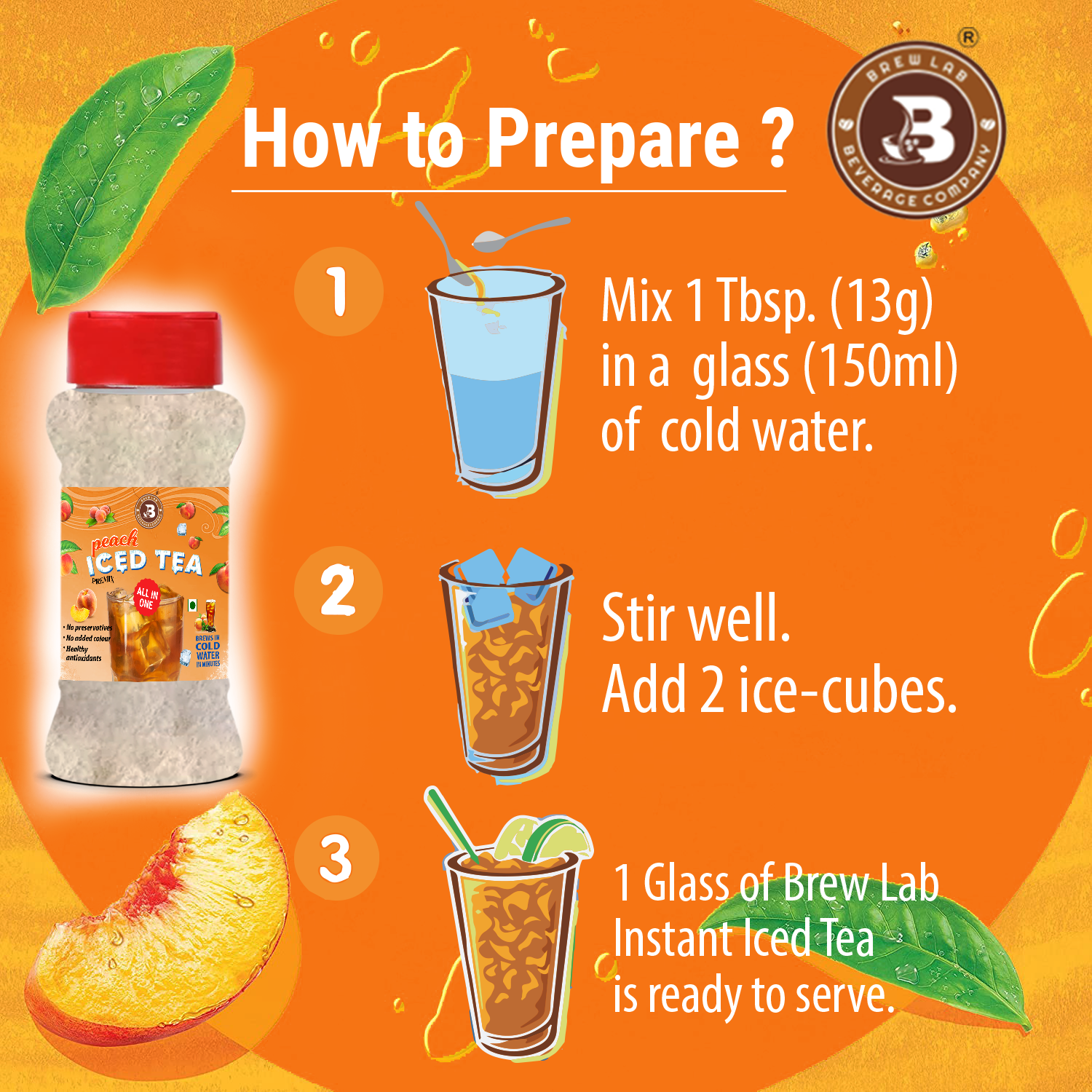 Brew Lab Healthy & Refreshing Ice Tea Peach Premix | Goodness of ...