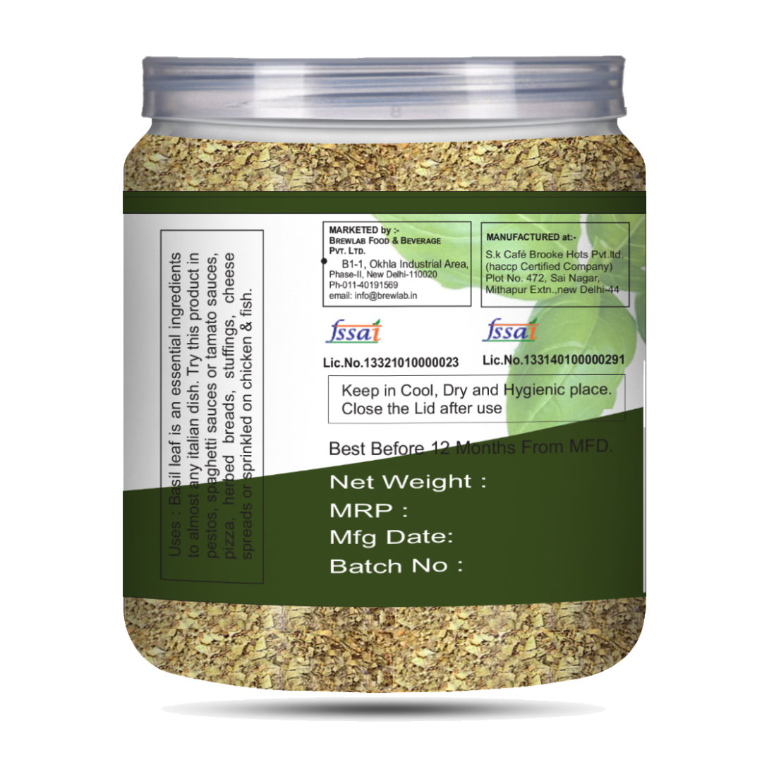 Brew Lab Natural Dried Basil Leaves |For Pasta, Pizza, Italian Salads ...
