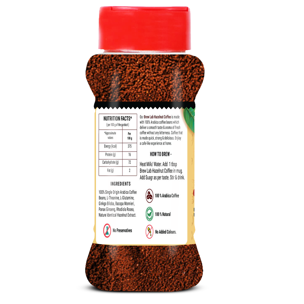 Brew Lab Rich & Nutty Hazelnut Coffee | Made With 100% Arabica Coffee ...