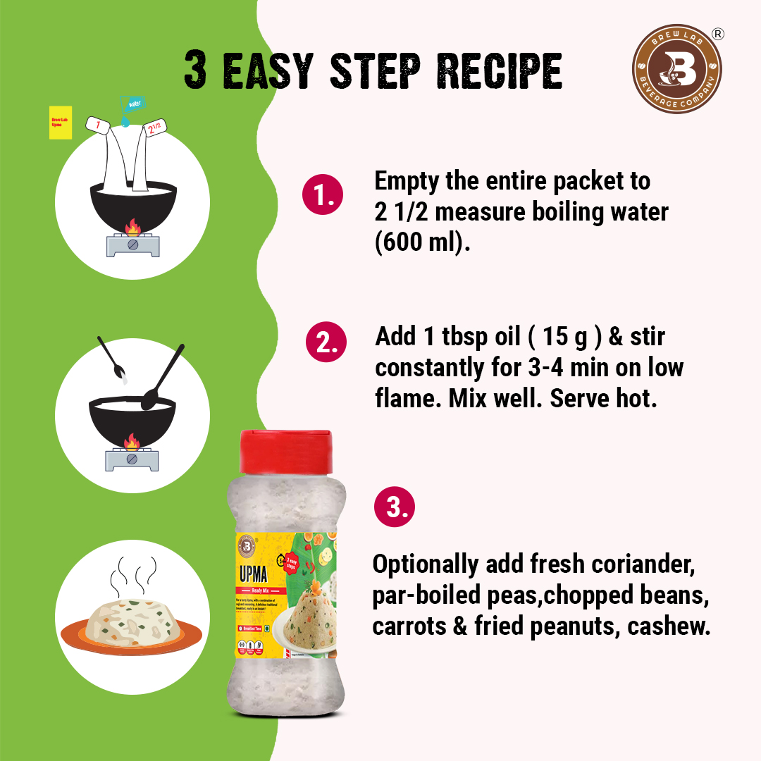 Brew Lab Upma Mix Perfect Combination Of Suji & Seasoning Goodness of ...