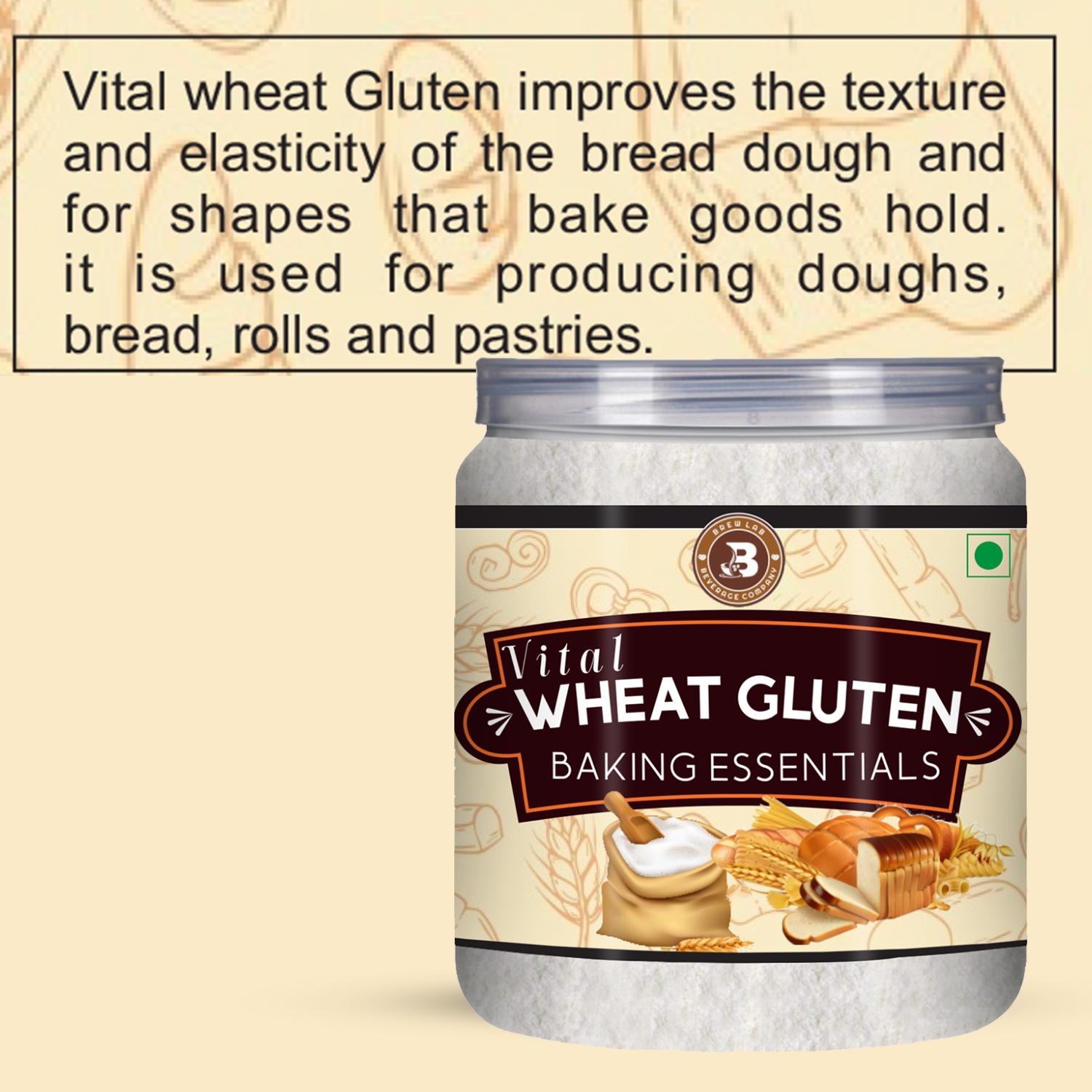 Brew Lab Vital Wheat Gluten Flour 250gm (250 g)